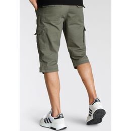 Bruno Banani Herren Bermudas, gr&uuml;n, Gr. 31, Denim/Jeans, Obermaterial: 100% Baumwolle, Hosen, schmale Passform, gerade Beinform, mit Cargotaschen