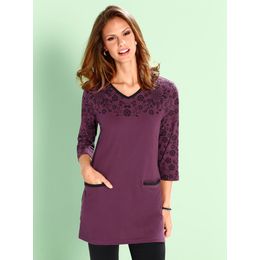 Damen Longshirt "Longshirt", rot, Gr. 48, bedruckt, gebl&uuml;mt, gemustert, meliert, unifarben, 100% Baumwolle, Shirts