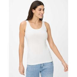 Kurzarmshirt Brax "Style SILVY", Damen, Gr. 34, wei&szlig; (sanftes wei&szlig;), 47% Baumwolle, 47% Modal, 6% Elasthan, Rundhals, Shirts