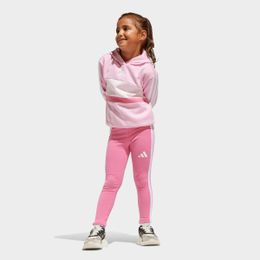 Jungen Trainingsanzug "SEASONAL ESSENTIALS TIBERIO 3-STREIFEN KIDS LEGGINGS-SET", wei&szlig;, Gr. 116, adidas Sportswear, Obermaterial: 70% Baumwolle, 30%