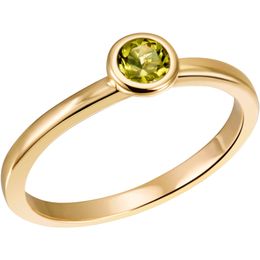 Firetti Damen Fingerring "Schmuck Geschenk Gold 375 Gold 585 Goldring Solit&auml;r", 56, Gelbgold 375, 1,8mm, gr&uuml;n, Gelbgold 375, Fingerringe, mit