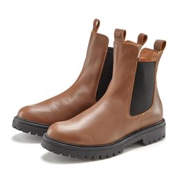 ELBSAND Damen Stiefelette "Chelseaboots, Schlupfstiefel, Bikerboots, Sommerstiefelette", Gr. 43, schwarz, Obermaterial: 100% Rindsleder. Decksohle: