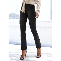 Lascana Damen Jazzpants, Gr. 32, schwarz, Cord, Obermaterial: 97% Polyester, 3% Elasthan, unifarben, Hosen, aus weichem Material in Cord-Optik,