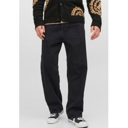 Jack & Jones JACK & JONES Herren Relax-fit-Jeans "JJIALEX mit cleanem Look und Taschenvielfalt", schwarz, Gr. 32, Abriebeffekte, Denim/Jeans, Obermaterial: 100%