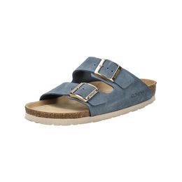 Rohde Damen Hausschuh "Rohde Pantoletten Veloursleder", Gr. 40, blau, Veloursleder, Schuhe