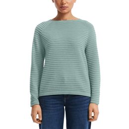 QS Damen Strickpullover, gr&uuml;n, Gr. S, Strick, Obermaterial: 65% Polyester, 35% Viskose, Pullover, mit Strukturmuster