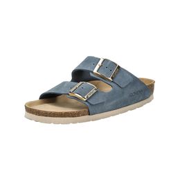 Rohde Damen Hausschuh "Rohde Pantoletten Veloursleder", Gr. 43, blau, Veloursleder, Schuhe