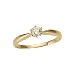 Firetti Damen Solit&auml;rring "Schmuck Geschenk Gold 750 Damenring Verlobungsring Goldring Solit&auml;r", 19, 0,25 LR = lupenrein, Diamanten Gelbgold 750,