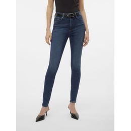 V&eacute;ro Moda VERO MODA Damen Skinny-fit-Jeans "VMSOPHIA HR SKINNY JEANS RI390 GA NOOS", blau, Gr. L, unifarben, Denim/Jeans, Obermaterial: 92% Baumwolle, 6%