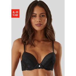 s.Oliver Damen Push-up-BH "Ad&egrave;le", Gr. 80, schwarz, Microtouch, Obermaterial: 71% Polyamid, 17% Polyester, 12% Elasthan, festlich, BHs, mit
