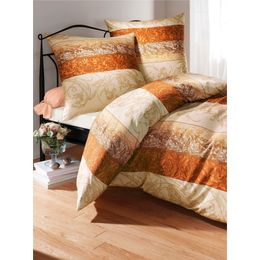 Bettw&auml;sche Irisette, orange, Seersucker, 100% Baumwolle, Bettw&auml;sche
