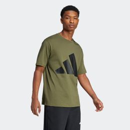 Herren T-Shirt "ESSENTIALS BIG LOGO", gr&uuml;n, Gr. S, adidas Sportswear, Obermaterial: 100% Baumwolle, Shirts, klassische Silhouette, mit