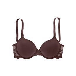 Lascana Damen Schalen-BH "Vittoria", Gr. 85, braun, Spitze, Obermaterial: 84% Polyamid (TACTEL), 16% Elasthan (LYCRA), Basic, BHs, mit B&uuml;gel, weiche