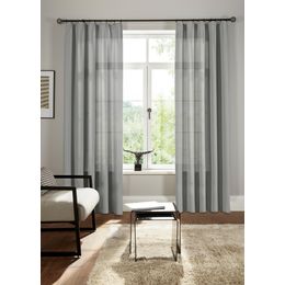 Vorhang Bruno Banani, B:140cm H:245cm, grau, Polyester, Polyester, Wohnzimmer, Gardinen, "Lagan", 2-er Set, gewebt, Microfaser, versch. Gr&ouml;&szlig;en,