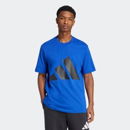 Herren T-Shirt "ESSENTIALS BIG LOGO", blau, Gr. S, adidas Sportswear, Obermaterial: 100% Baumwolle, Shirts, klassische Silhouette, mit