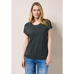 Cecil Damen T-Shirt, gr&uuml;n, Gr. M, unifarben, Jersey, Obermaterial: 50% Baumwolle, 50% Modal, Shirts, mit elastischem Bund