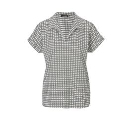 GOLDNER Damen Kurzarmshirt "Shirt mit dezentem Jacquard", schwarz, Gr. 40, Obermaterial: 50% Viskose CV. 45% Polyester PES. 5% Elasthan EL., Shirts,