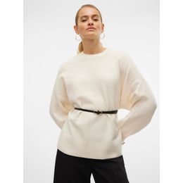 V&eacute;ro Moda VERO MODA Damen Strickpullover "VMBOOM LS O-NECK PULLOVER GA NOOS", beige, Gr. M, meliert, Strick, Obermaterial: 85% Polyester, 7% Polyacryl, 5%