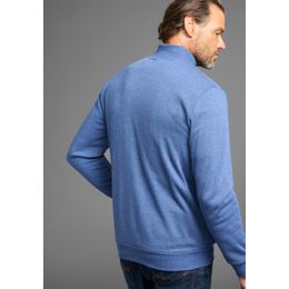 MAN'S WORLD MAN'S WORLD Herren Sweatjacke, blau, Basic, Gr. XXL, meliert, angeraute Sweatware, Obermaterial: 60% Baumwolle, 40% Polyester, Sweatjacken,
