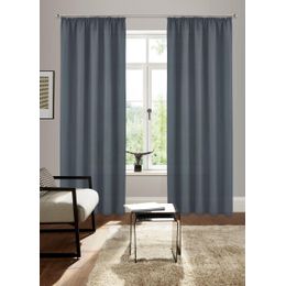 Vorhang Bruno Banani, B:140cm H:245cm, grau, Polyester, Polyester, Wohnzimmer, Gardinen, "Lagan", 2-er Set, gewebt, Microfaser, versch. Gr&ouml;&szlig;en,