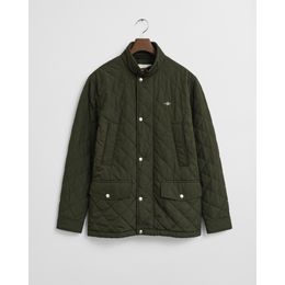 Steppjacke Gant, Herren, Gr. 5XL, gr&uuml;n (gr&uuml;n lagoon), Web, Obermaterial: 100% Polyester, unifarben, regular fit h&uuml;ftbedeckend, 1-Knopf-Manschette mit Schlitz, Jacken Steppjacke, mit Stehkragen