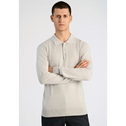 LINDBERGH Herren Poloshirt "Strickpullover Slim Fit", grau, Gr. L, unifarben, Obermaterial: 80% Viskose, 20% Nylon, Shirts