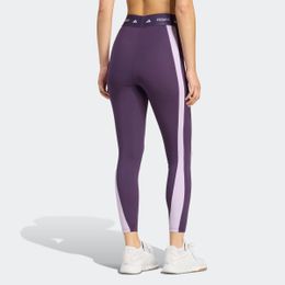 Damen Trainingstights "TECHFIT COLORBLOCK 7/8-LEGGINGS", M, N-Gr, lila, adidas Performance, Obermaterial: 73% Polyester, 27% Elasthan, Hosen