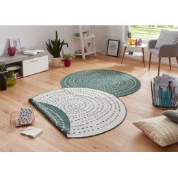 Teppich Hanse Home, H:5mm &Oslash;:200cm, gr&uuml;n, Kunstfaser, Wohnzimmer, Teppiche, "Bali Wendeteppich", In-& Outdoor, Wetterfest, Balkon, Garten, Wohnzimmer,