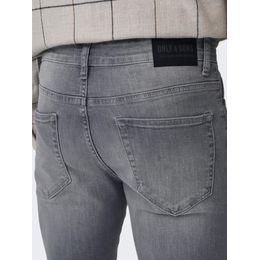 Only & Sons ONLY & SONS Herren Slim-fit-Jeans "ONSLOOM SLIM LBD 8263 AZG DNM NOOS", blau, Gr. 36, Abriebeffekte, Denim/Jeans, Obermaterial: 98% Baumwolle, 2%