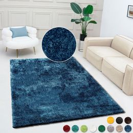 Teppich Bruno Banani, B:80cm H:30mm L:150cm, blau, Kunstfaser, Wohnzimmer, Teppiche, "Dana Teppich, besonders weich und kuschelig, Kundenliebling",