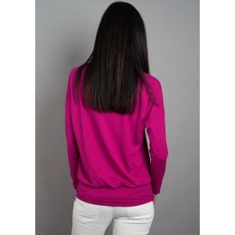 Seidel Moden Damen Langarmshirtmagenta, exklusiv bei otto, Gr. 46, unifarben, Jersey, Obermaterial: 95% Viskose, 5% Elasthan, Shirts, mit breitem,