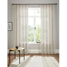 Gardine OTTO HOME, B:140cm H:175cm, beige, Polyester, Wohnzimmer, Gardinen, "Fiete", Leinen Optik, Sichtschutz, halbtransparent, einfarbig,