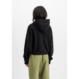 Damen Hoodie "Basic Hoodie SL W", schwarz, Gr. L, Alpha Industries, Obermaterial: 80% Baumwolle, 20% Polyester, Sweatshirts