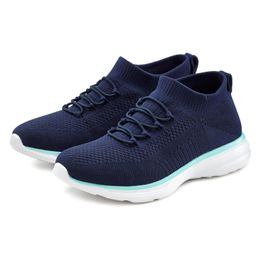 Lascana Damen Sneaker "Slipper, Halbschuh, Turnschuhe, Slip-On-Sneaker, bequem", Gr. 43, blau, Obermaterial: 100% Textilmaterial. Decksohle: 100%