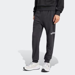 Herren Sporthose "ESSENTIALS LINEAR FRENCH TERRY", schwarz-wei&szlig;, Gr. L, adidas Sportswear, Obermaterial: 55% Baumwolle, 36% Polyester, 9% Viskose,
