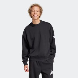 Herren Sweatshirt "ESSENTIALS LOOSE FIT 3-STREIFEN LOGO", schwarz-wei&szlig;, Gr. S, adidas Sportswear, Obermaterial: 55% Baumwolle, 36% Polyester, 9%