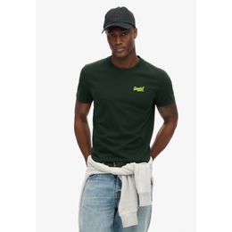Superdry Herren Rundhalsshirt "ESSENTIAL LOGO EMB TEE", gr&uuml;n, Gr. XL, unifarben, Single Jersey, Obermaterial: 100% Baumwolle, Shirts, aus Baumwolle