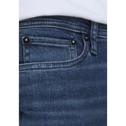 Jack & Jones JACK & JONES Herren Slim-fit-Jeans "JJIGLENN Slim-Fit mit Stretch und praktischer 5-Pocket-Form", blau, Gr. 31, Abriebeffekte, Denim/Jeans,