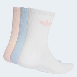 Herren Sportsocken "TREFOIL CUSHION CREW SOCKEN, 3 PAAR", adidas originals, Gr. Lwei&szlig;, crystal sky, sandy pink, Obermaterial: 65% Baumwolle, 31%