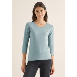 Cecil Damen Rundhalsshirtlight mint blau, Gr. XXL, unifarben, Web, 100% Baumwolle, Shirts, aus reiner Baumwolle