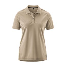 Gonso Damen Radtrikot "Essential Poloshirt W", beige, Gr. 40, 100% Polyester, Trikots, Damen Radshirt, Polo-Shirt mit Spitzkragen, mit R&uuml;ckentasche