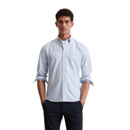 Marc O'Polo MARC O'POLO Herren Langarmhemd, blau, Gr. XXL, Web, Obermaterial: 100% Baumwolle, Hemden