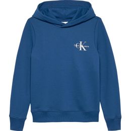 M&auml;dchen Kapuzensweatshirt "SMALL MONOGRAM HOODIE", blau, Gr. 8, Calvin Klein Jeans, Sweatware, Obermaterial: 86% Baumwolle, 14% Polyester,