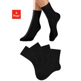 H.I.S. H.I.S M&auml;dchen Socken "f&uuml;r Kinder Damen Unisex aus Baumwolle atmungsaktiv Mittelhocher Schaft", Gr. 27, schwarz, Baumwollmischung, unifarben, Socken,