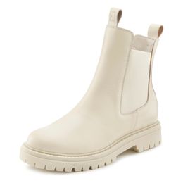 ELBSAND Damen Stiefelette "Chelseaboots, Schlupfstiefel, Bikerboots, Sommerstiefelette", Gr. 39, beige, Obermaterial: 100% Rindsleder. Decksohle: