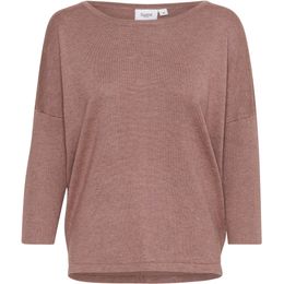 Saint Tropez Damen Rundhalspullover "A2561, MilaSZ R-Neck", braun, Gr. M, meliert, Strick, Obermaterial: 80% Viskose, 20% Polyacryl, Pullover,