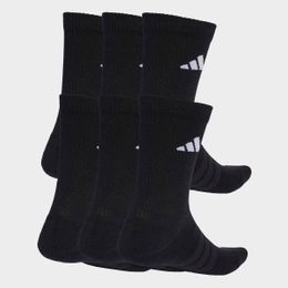 Damen Sportsocken "CUSHIONED CREW 6ER-PACK", adidas Performance, Gr. Lschwarz, schwarz, wei&szlig;, Obermaterial: 56% Baumwolle, 40% Polyester, 3%