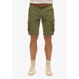 Superdry Herren Cargobermudas "CORE CARGO SHORT", gr&uuml;n, Gr. 28, unifarben, Web, Obermaterial: 97% Baumwolle, 3% Elasthan, Hosen, Straight Fit, mit