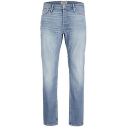 Jack & Jones JACK & JONES Herren Tapered-fit-Jeans "JJIMIKE JJORIGINAL CJ SN", blau, Gr. 36, Abriebeffekte, Denim/Jeans, Obermaterial: 99% Baumwolle, 1% Elasthan,