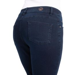 WONDERJEANS Damen Skinny-fit-Jeans "niedrige Leibh&ouml;he", blau, Gr. 42, Abriebeffekte, Denim/Jeans, Obermaterial: 65% Baumwolle, 29% Polyester, 6%